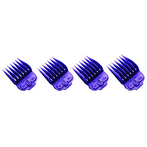 Andis 66320 Magnetic 4-Piece Comb Set - Perfect for Hair Cutting & Grooming – Sizes 5, 6, 7, 8 (5/8", 3/4", 7/8", 1") – Large, Purple