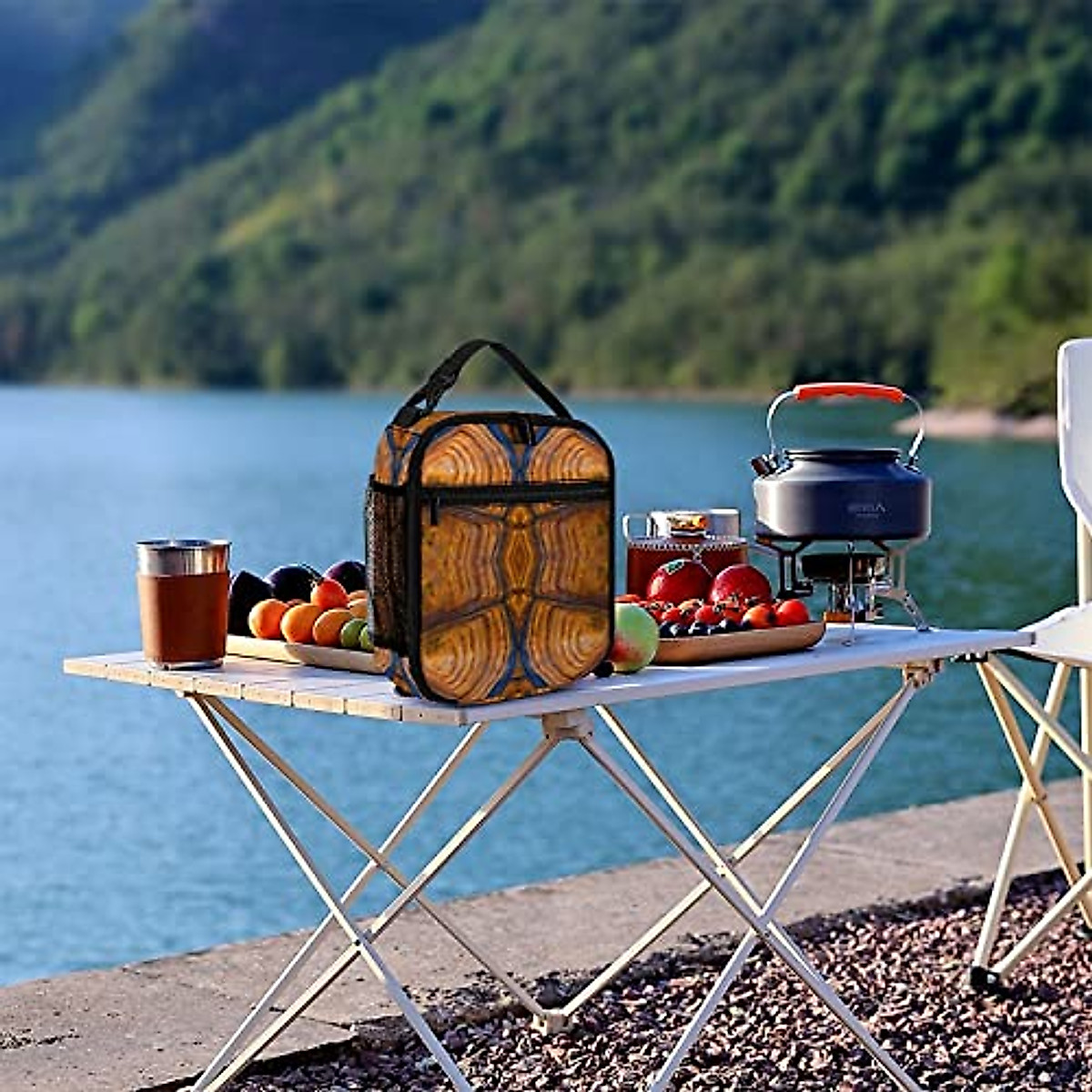 MINBHEBYUD Turtle Carapace Lunch Bag for Men Women, Insulated Lunch Bags for Office Work, Reusable Portable Lunch Box