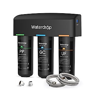 Waterdrop WD-TSA-UF 0.01 μm Ultra Filtration Under Sink Water Filter, Under Sink Water Filtration System-9-Stage Filtration, Reduces Chlorine, Taste and Odor, Fluoride, Advanced USA Tech