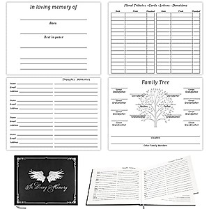 TAOPE Funeral Guest Book| Memorial Guest Book | Celebration of Life Funeral Guest Book| in Loving Memory | 10.2” x 7.8”, Guest Sign in Book