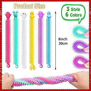 24 Pack Christmas Stretchy String Fidget Toys,Bulk Santa Claus Snowman Elk Sensory Fidget Toy for Kids Christmas Party Favor,Children Adults Stress Relief,School Reward Gifts