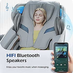 BOSSCARE Massage Chair SL Track Massage Chair Recliner, Zero Gravity Full Body Airbag Massage Chair with Body Scan Bluetooth Heat AI Control Foot Roller Handrail Shortcut Key, R8686 Gary