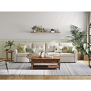 LINSY HOME RUBIK III 4 Seats Fabric Sofa Set, Deep Seat Modular Sectional Sofa, Modern Extra Large Sofa Couch with Storage Seats & Removable Cover, 4 Seater Convertible Sofa, Beige