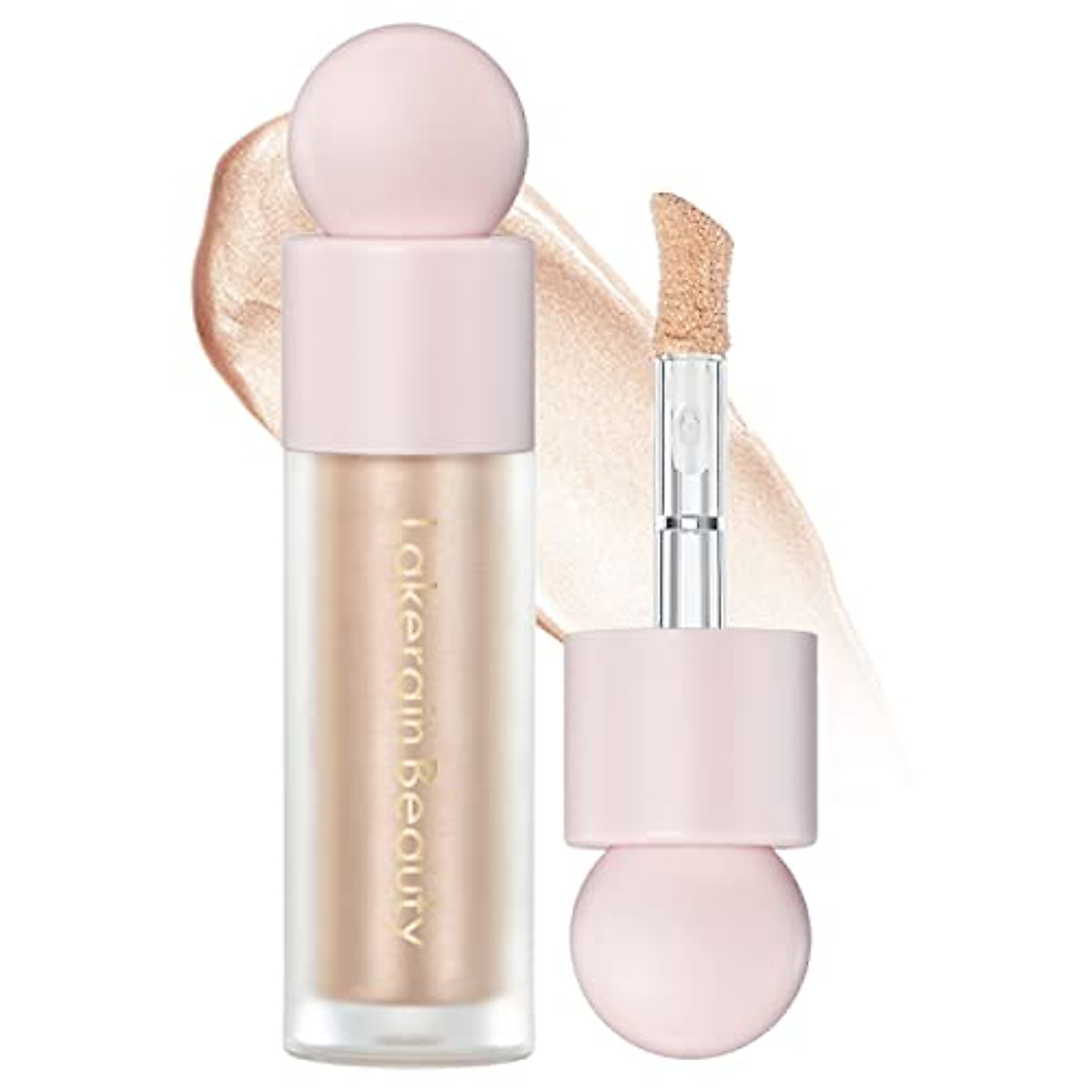 Jutqut Liquid Highlighter, Shimmer Face Body Highlighter Wand,Waterproof and Long-lasting Cream Smooth Highlighter Illuminator, Silky Natural Glow Makeup Stick for Body, 02#STARLIGHT