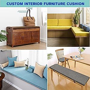 JBlWSGT Custom Bench Cushion, Chair Cushions, Indoor Outdoor Cushion, Personalized Cushion, Optional Waterproof, Optional Addition Piping and Non-Slip Bottom and Straps and Velcro