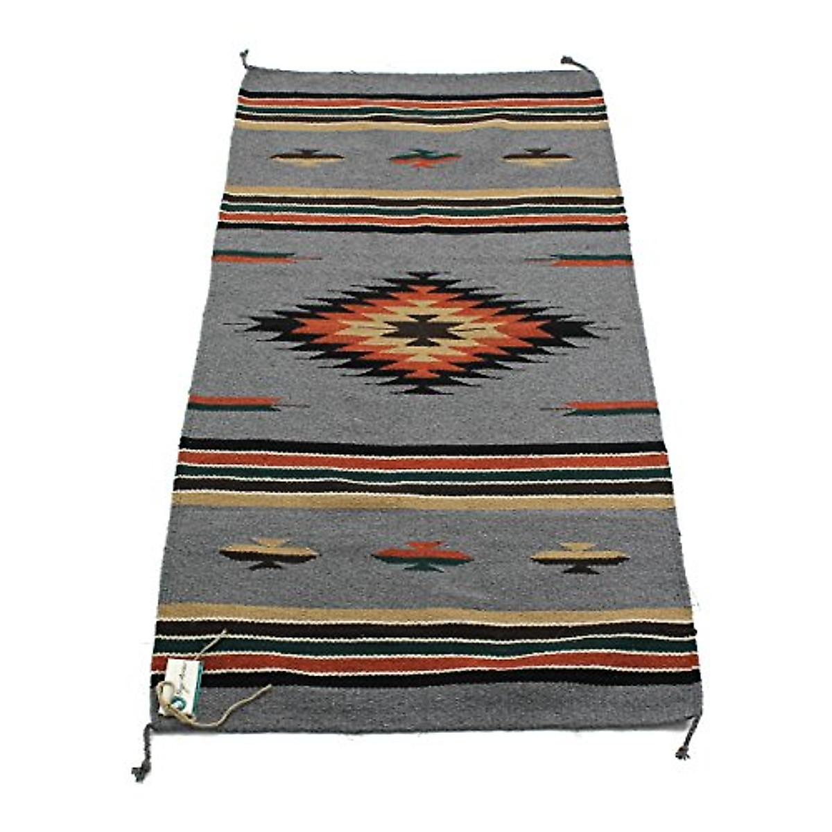Onyx Arrow Southwest Area Rug, 32 x 64 Inches, Center Diamond, Gray/Black/Multi