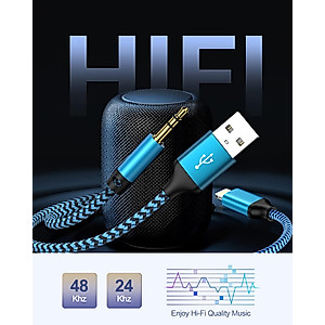 Car Aux Cord for iPhone, Lightning to 3.5mm Male Audio 2-in-1 MFI Certified 4ft Auxiliar & Charging Cable for Car/Home Stereo Speaker Headphone Compatible with iPhone 14 13 12 11 Pro Max XR X 8 Plus