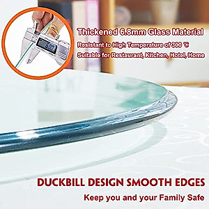 Lazy Susan Glass Turntable, Large Tabletop Rotating Tray, Transparent Round Rotating Serving Plate For Kitchen Dining Table 20/24/27/32/34/36/40/44/47 Inch Thick: 8mm (Size : 80cm/32Inch)