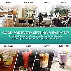 Luma Nugget Countertop Ice Maker, 44 lbs in 24 Hours, Black Stainless Steel Ice Machine, Perfect for Home Bar, Kitchen Countertop, RV, Home Office