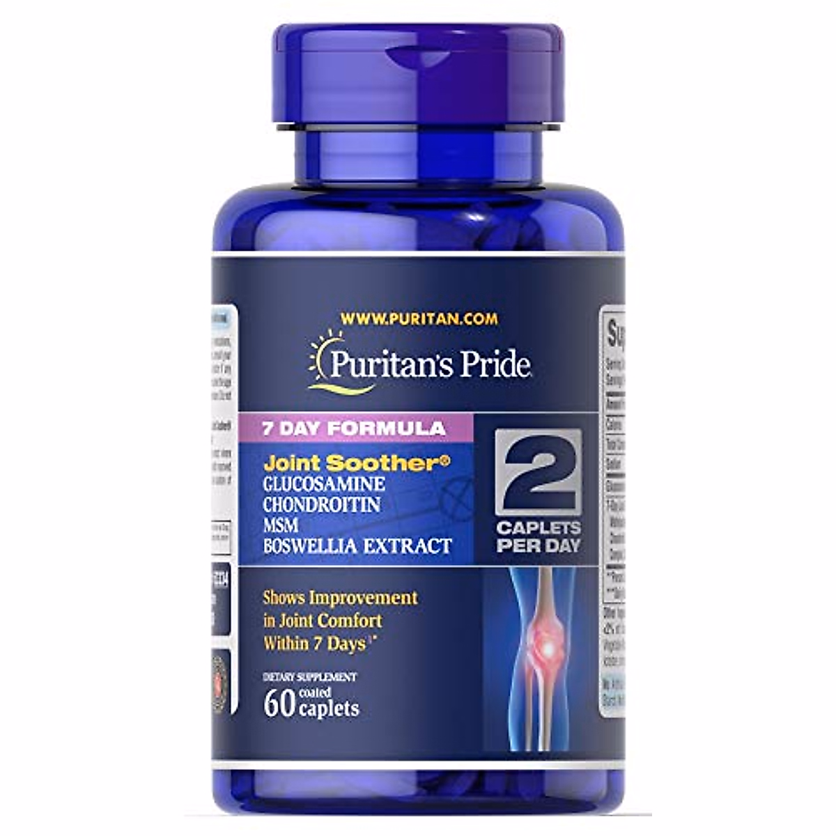 Puritan's Pride 7 Day Formula Joint Soother Glucosamine, Chondroitin, MSM & Boswellia-60 Caplets