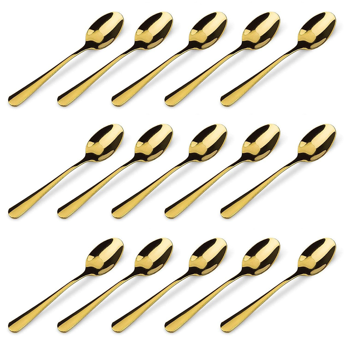 15 Packs Demitasse Espresso Spoons, 4.3 Inch Mini Gold Coffee Spoon, Stainless Steel Small Spoons for Dessert