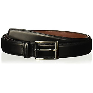 Perry Ellis Men's Leather Amigo Dress Belt, Black, 34