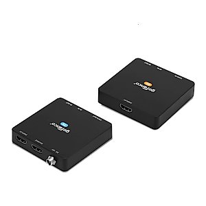 gofanco Compact 4K HDMI Extender Balun Over CAT6 Ethernet Cable – Loopout on TX, Up to 230ft at 4K @60Hz YUV 4:4:4, HDR, 18Gbps, HDCP 2.2, Bi-Directional IR, PoC, 4K to 1080p Downscale (HD20Ext)