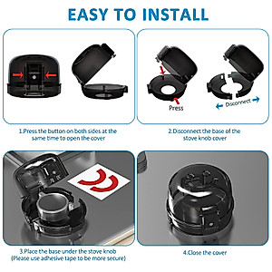 Stove Knob Covers for Child Safety - 5 Pack Babepai Upgraded Double-Key Design Universal Size Baby Safety Gas Oven Knob Covers Stove Guard Baby Proofing