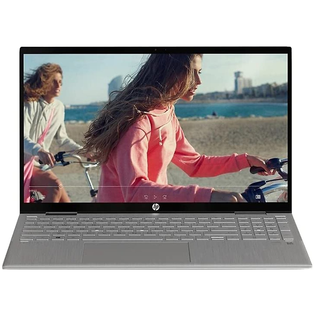HP Pavilion x360 15-in 2-in-1 Laptop/Tablet with Intel i5-1235U, 12GB RAM - Silver Bundle with Elite Suite 18 Software + 1 Year Protection Warranty