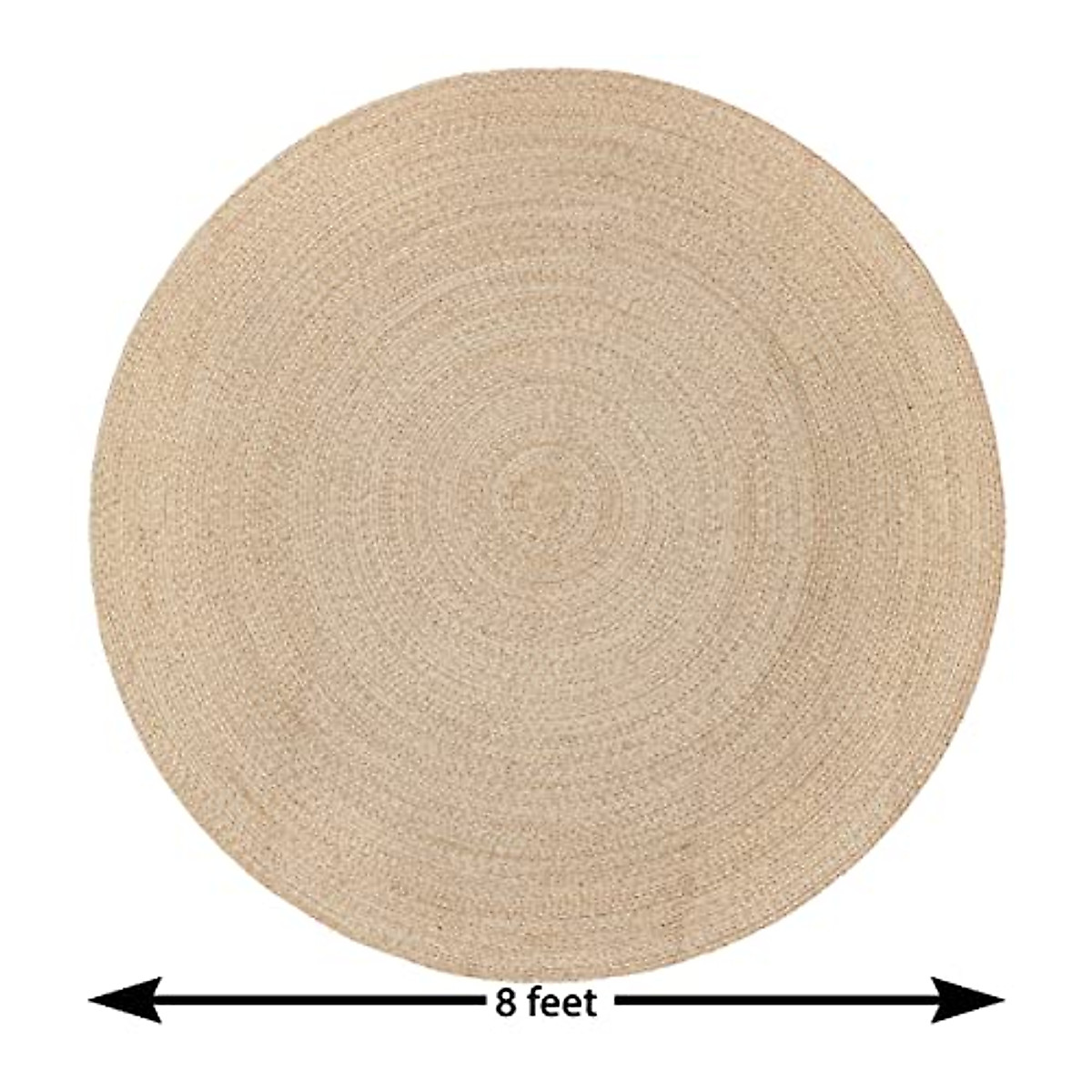 WOVEN ST. Performance Braided Round Area Rug | Carpets Suitable for Living Room, Bedroom, Dining Room, Home Décor | Luxurious Handcrafted Traditional Rugs | PET-Yarn | 8’ Round | Modern Rugs