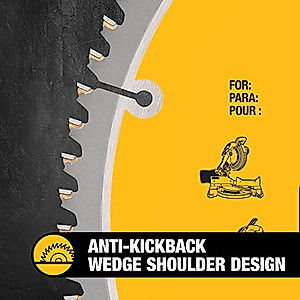 DEWALT 12-Inch Miter Saw Blade, Crosscutting, Tungsten Carbide, 80-Tooth, 2-Pack (DW3128P5)