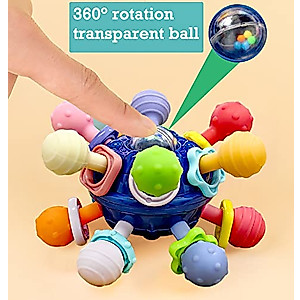 AIVIAI Baby Teething Toys for 0-6 Months, Sassy Teethers Rattle Toy for Babies 6-12months Sensory Baby Toy Grasping Chew Infants Toys (Blue)