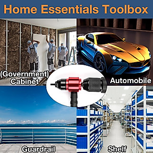 YUZES Rivet Nut Tool Rivet Nut Kit, Rivet Nut Gun Adapter Compatible with Cordless Drill & Ratchet Wrench, Newly Labor-Saving Rivnut Tool with 10 Mandrels & 50 Rivet Nuts, Rugged Carrying Case