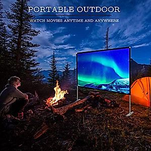 Projector Screen with Stand 80 inch 16:9 HD 4K Indoor Outdoor Projection Screen Portable Projector Screen with Carry Bag for Home Theater Backyard Cinema Travel Foldable Anti Crease