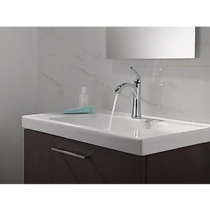 Delta Faucet Geist Single Hole Bathroom Faucet, Chrome Bathroom Faucets for Sink 1 Hole, Bathroom Sink Faucet, Faucet for Bathroom Sink, Drain Assembly Included, Chrome 15864LF