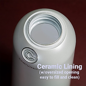 Carivino - All-in-One Insulated Wine Bottle with Built-In Wine Aerator. Includes Ceramic Coated Vacuum Insulation with 2 Tritan Wine Glasses & Corkscrew. Unique Wine Gift, 750mL, Metallic Tramonto Red