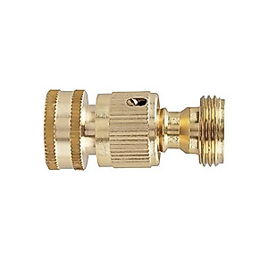 Garden Hose Quick Connect 3/4 Inch, Solid Brass Quick Connect Hose Fittings Male and Female, No Leakage, No Rusting, No Breakage Hose Connector for 3/4" Thread, 1 Set