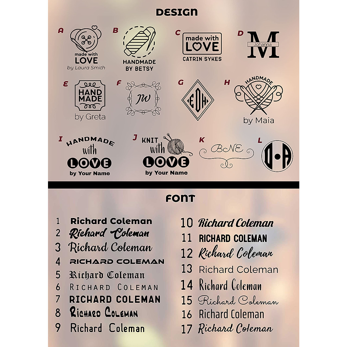 Personalized leather labels for handmade items, custom clothing labels