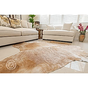 Genuine Palomino Beige Cowhide Rug 6 x 7-8 ft. 180 x 240 cm
