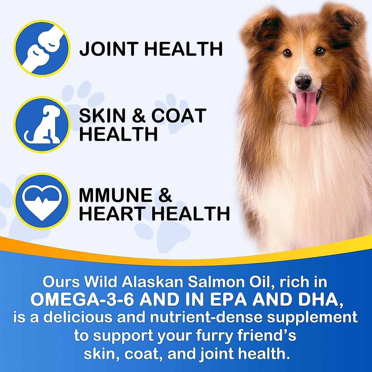 Omega-3 Fish Oil for Dogs, Omega 3 Fish Oil with EPA & DHA Supports Dogs Seasonal Allergies Relief, Boosts Immune Function, Itch Skin Relief & Promote Coat Health, Pet Supplements - 120 Soft Gels