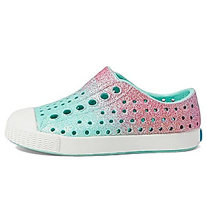 Native Shoes Kids Jefferson Bling Sneaker for Toddler - Synthetic Upper with Glittering Ombre Design, Chic, and Slip-On Style Hollywood Hydrangea Bling/Shell White 10 Toddler M