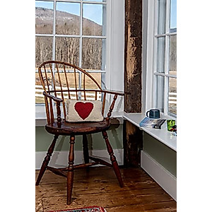 Chandler 4 Corners Artist-Designed Red Heart Hand-Hooked Wool Decorative Throw Pillow (8” x 12”)