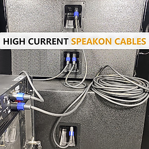 HBU 1 Pack 50 Feet Speakon to Speakon Cable - 50FT Studio Stage NL4FC Type Speak-On Male to Male Connection Wire - Live House PA DJ Loudspeaker Amplifier Audio Locking Extension Wiring 16 AWG