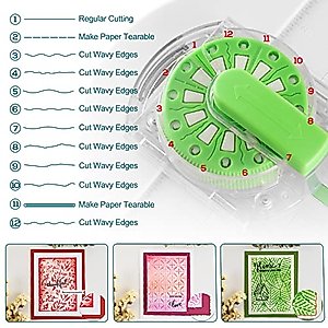 12-Shapes in 1 Craft Paper Edge Cutter,Paper Dial Trimmer Dial Trimmer With Measurements Paper Cutter Machine for Scrapbooking Decorative Wave Edges Cutting Tool Zig Zag Cutting Tool for Photo Card