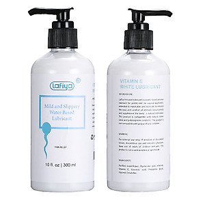 Water Based Lubricant, Vitamin E Creamy White Lube for Vaginal and Anal Sex, Long Lasting Non Sticky Slippery Personal Lubricant Moisturizer for Women Men Massage 10 oz