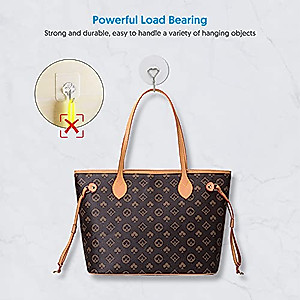 Large Adhesive Hooks Wall Hooks 12Pack Rustproof and Waterproof for Heavy Duty Hanging, Reusable Utility Hooks 22Ib(Max) for Kitchen, Bathroom, Home, Office and Ceiling