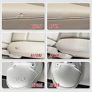 Paintable Leather Repair kit for Furniture, Leather Car Seat Repair Kit for Restoring Scratches, Tears, Holes, Cracks, Burns on Car Interior, Furniture, Shoes, with Step-by-Step Guide (White, 2 oz)