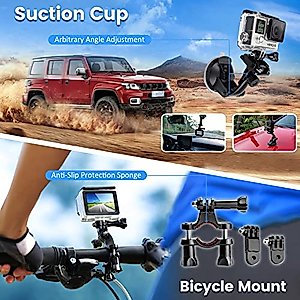 ZOOKKI Upgraded 70 in 1 Action Camera Accessories Kit for GoPro Hero11 10 9 8 7 6 5 4 3-Go Pro Black Sliver Session Fusion Max- Mount Case for AKASO APEMAN SJCAM DBPOWER Insta360 Xiaomi Yi DJI Osmo
