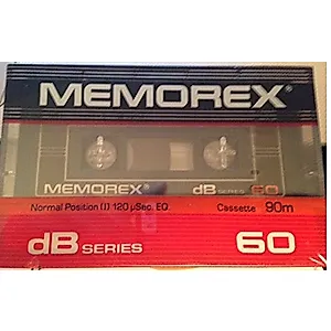 Memtek Products Memorex dB Series 60 Cassette 90m Normal Position (I) 120 uSec. E.Q. Blank Cassette Recording Tape (Special Promotional Tape Version)