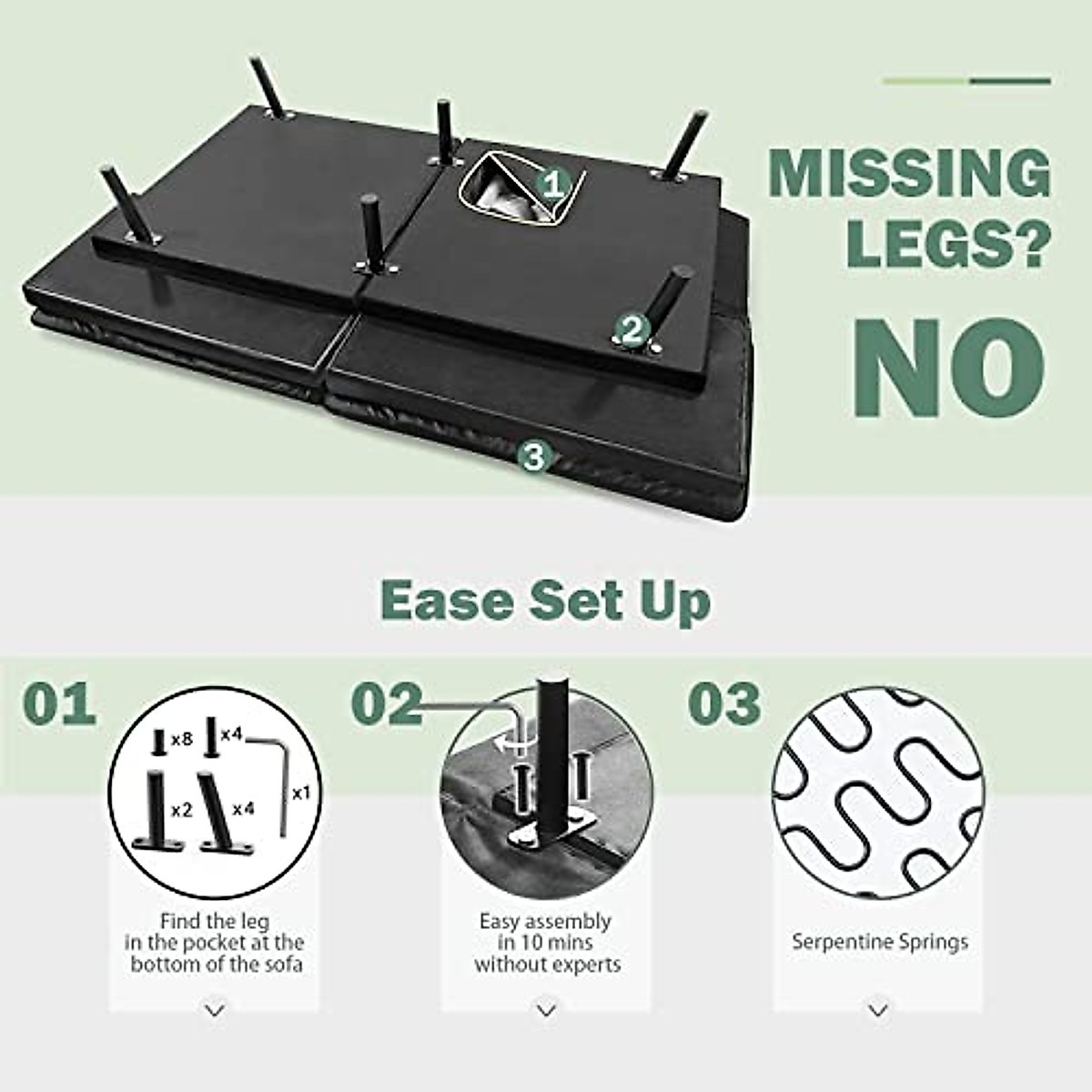 Hcore Convertible Futon Sofa Bed,Black Leather Memory Foam Loveseat Futons Sofa Couch,Small Euro Lounger Sofa for Compact Living Spaces,Apartment,Dorm,Studio,Guest Room, Home Office/Black Leather