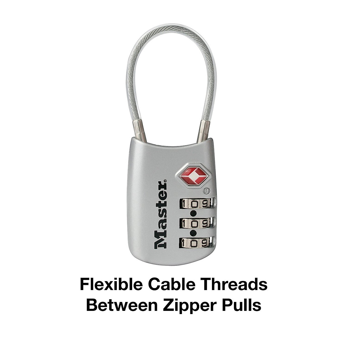 Master Lock 4688D Set Your Own Combination TSA Approved Luggage Lock, 1 Pack, Silver