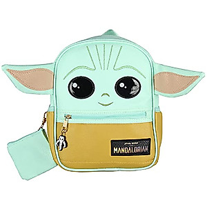 Star Wars The Mandalorian Grogu Baby Yoda Mini Backpack 10.5" with Coin Purse