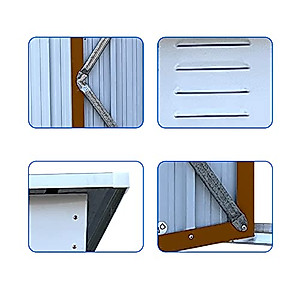 Ampela Outdoor Storage Shed with Singe Lockable Door,Outside Waterproof Galvanized Metal Shed with Air Vent Suitable for Backyard Garden,Tiny House Storage Sheds for Patio Lawn，5x3 FT,White+Orange
