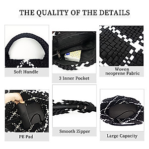 ORAD Women Tote Bag Large Neoprene Tote Bag Fashion Woven Bag Neoprene Tote Handbag Roomy Shoulder Bags for Beach, Gym, Trave
