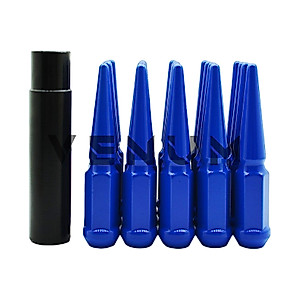 20 Pc M14x1.5 Dodger Blue Spike Lug Nuts - Powder Coated - 4.5" Tall Compatible with Jeep 2011-2020 Grand Cherokee JL Sahara 2020 Gladiator W/Aftermarket Wheels