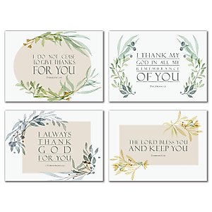 Thank You Inspirational Greeting Cards with Scripture - Pack of 24