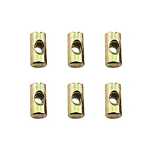 Hao Pro M6x20mm Barrel Nuts Cross Dowels Slotted Bolts Hardware Clean Tight Thread Proper Insert Sturdy Firm Holding Easy Install Align Smooth Screw in Snug Fit for Beds Crib Furniture Chairs 6PCS