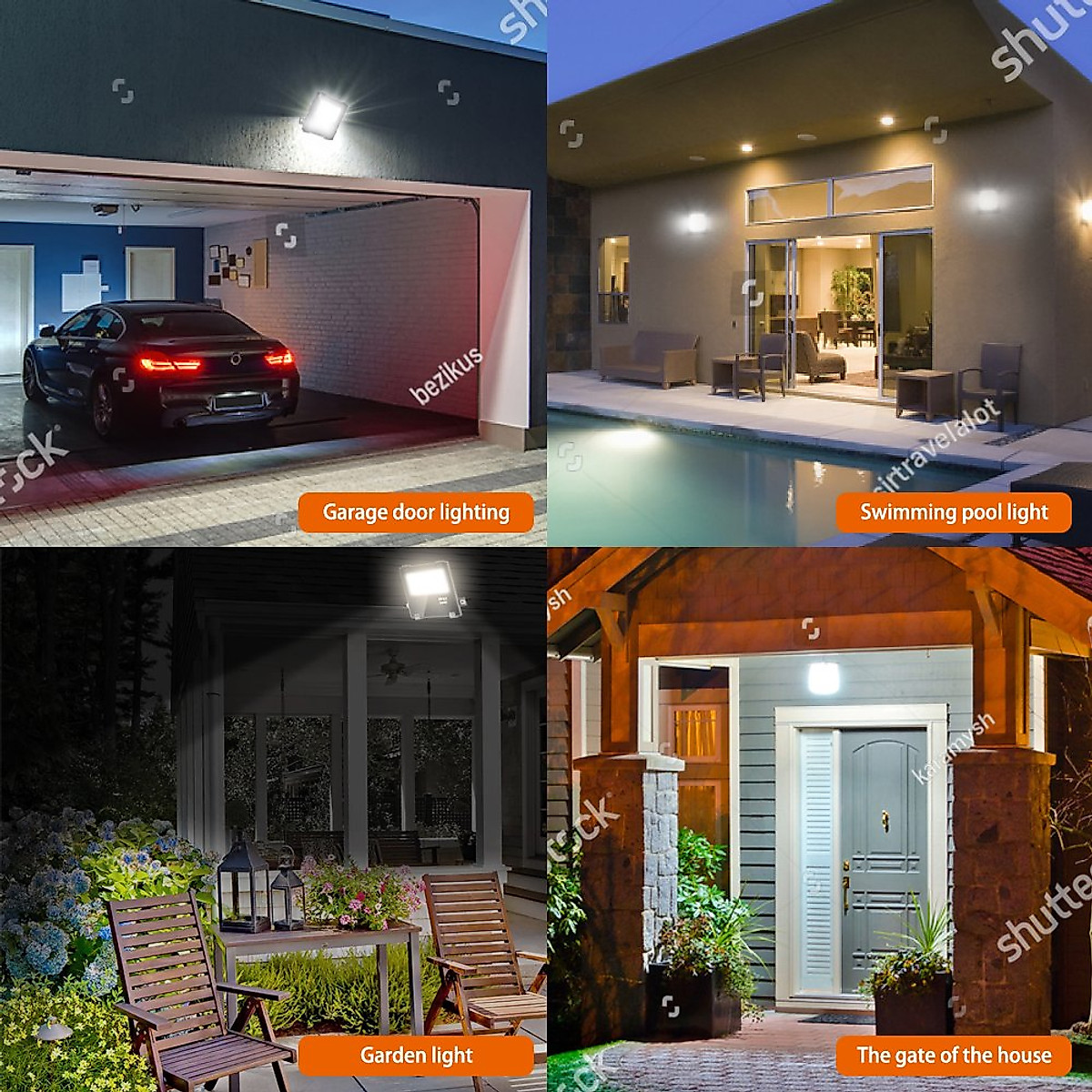 Richarm Solar Flood Lights Outdoor Remote Control Solar Power Led Lights 10W 500LM 25 LEDs IP65 Waterproof Solar Wall Lamp Floodlights for Gutter Shed,Business Sign