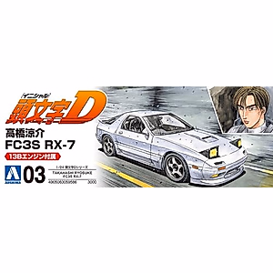 Aoshima Initial D: Ryosuke Takahashi FC3S FX-7 1:24 Scale Model Kit