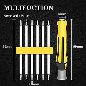 Premium 6-In-1 Screwdrivers Set, Multipurpose Turn Screw, Household Small Driver, Detachable Handle, Alloy Steel Material, SH-083, 12 Sizes by NOSHY